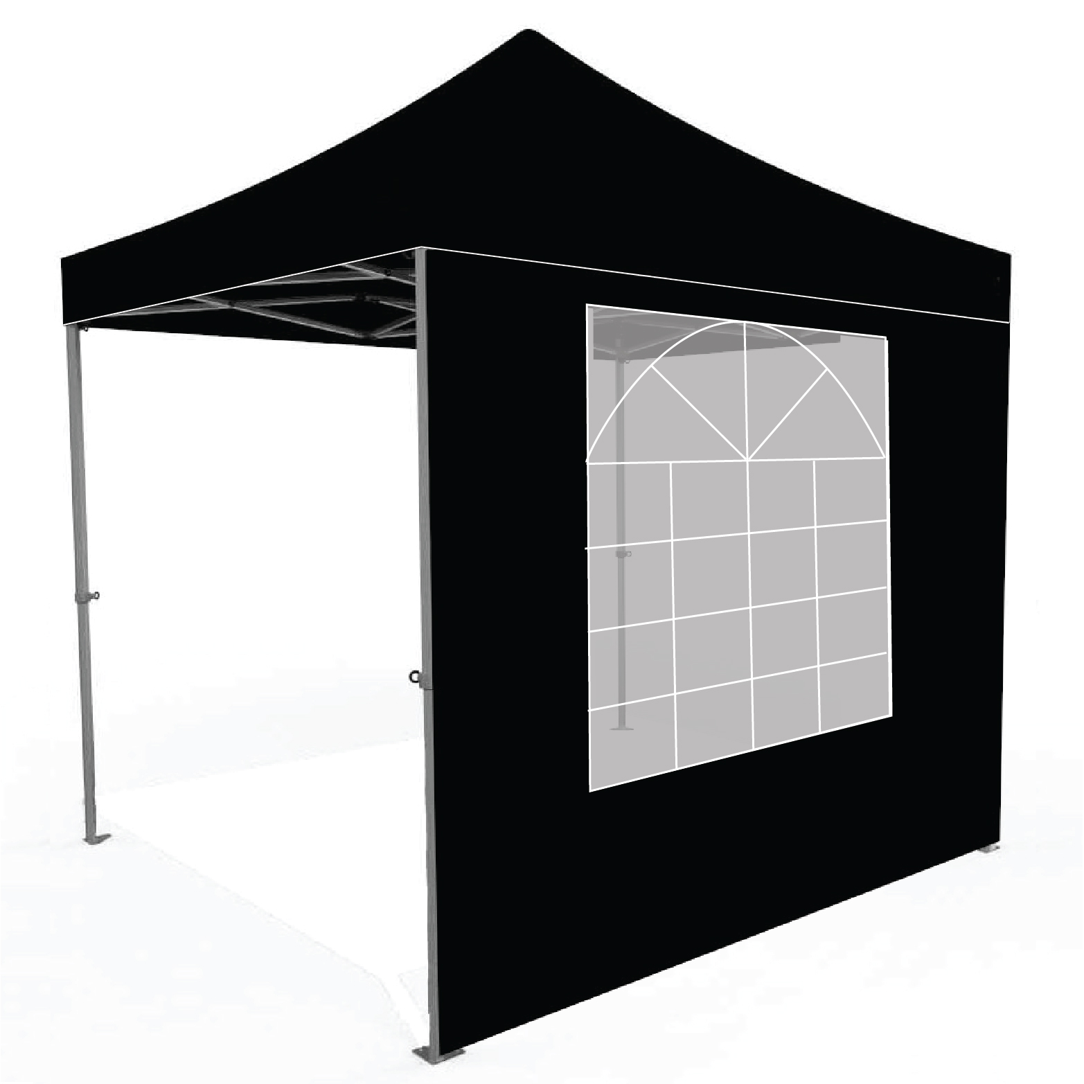 Pop-up telt 3m sidevegg m/vindu - Alu-Stigen